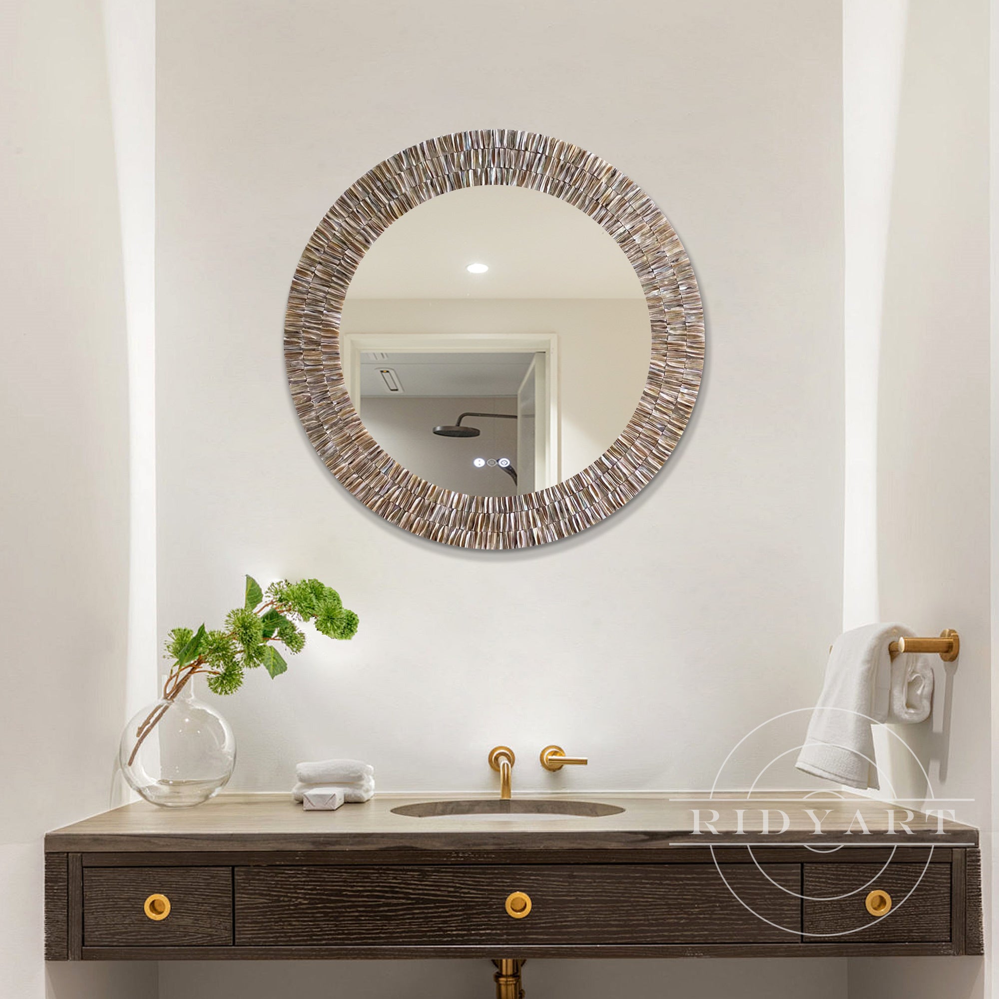 Unique Round shells Mirror decor
