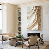 Earth Tone 3D Textured Ocean Painting Extra Large Wall Art