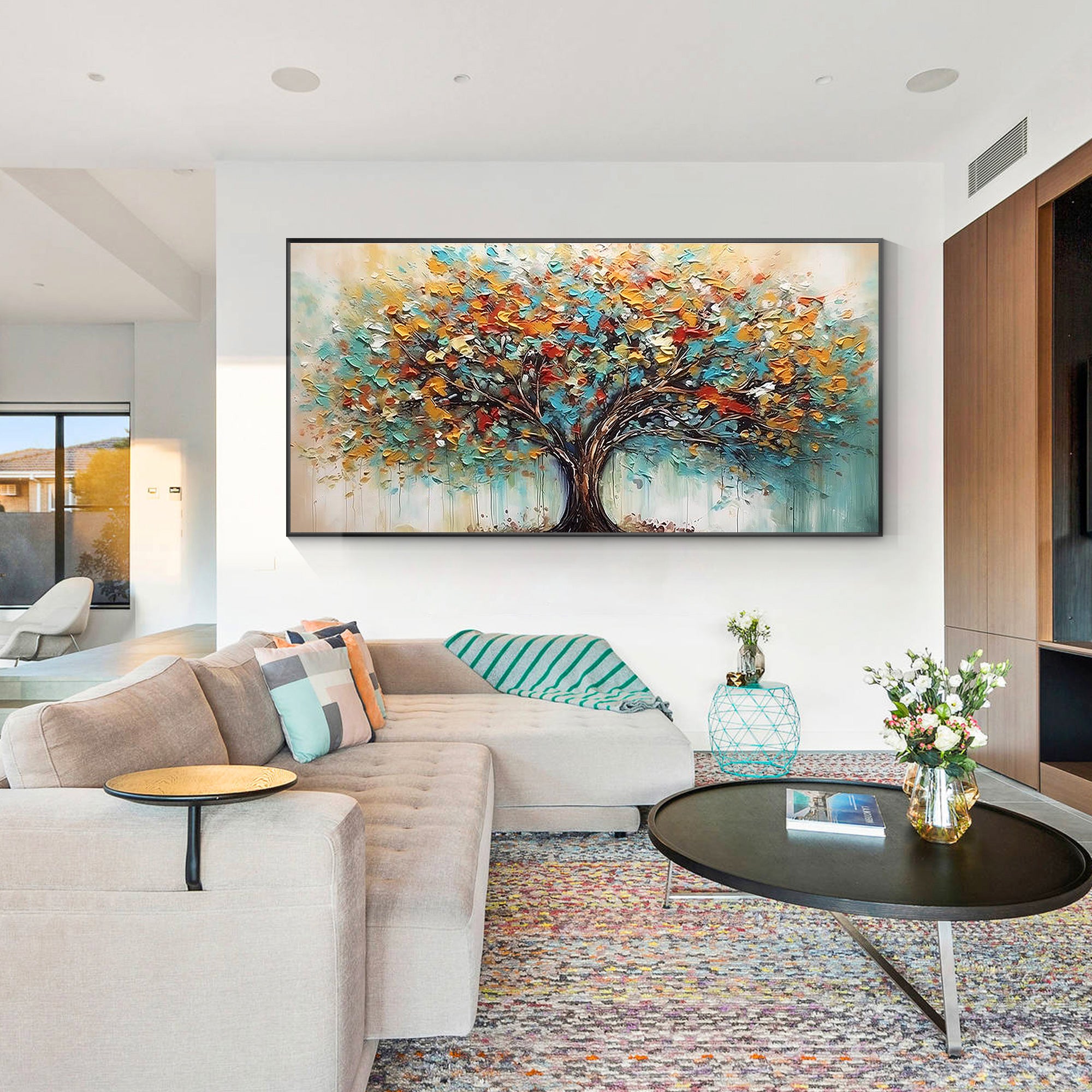 Abstract Colorful Tree of Life Painting