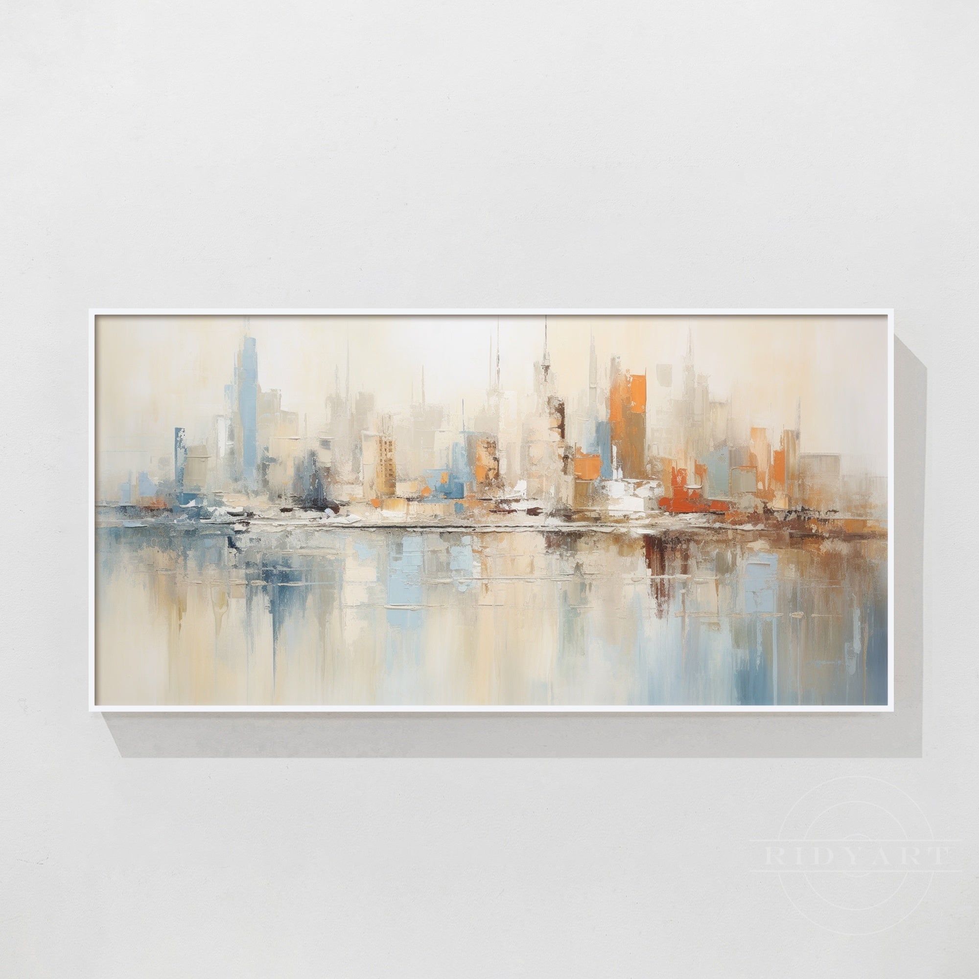 Chicago Skyline Modern Abstract Cityscape - Neutral Urban Wall Art