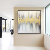 Gold Forest Abstract Painting with Modern Texture