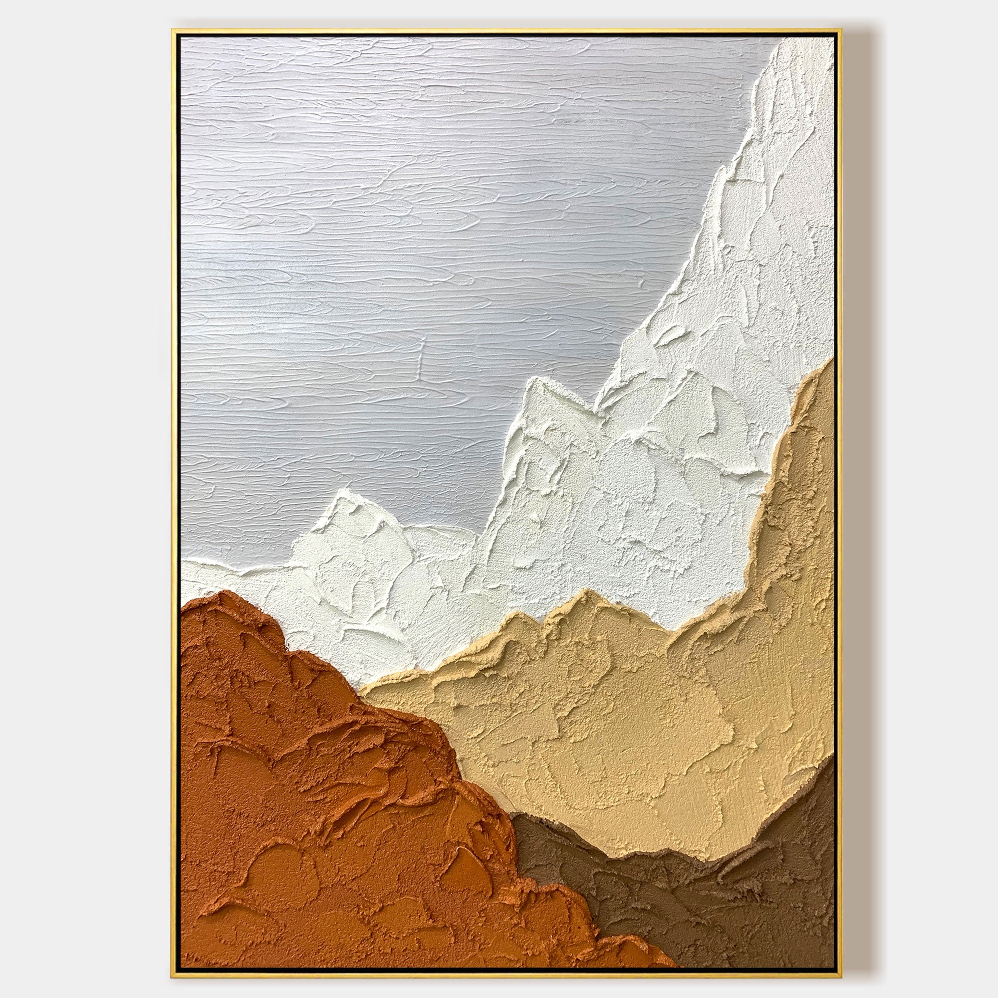 Modern Abstract Texture Oil Painting – Brown Canvas Wall Art