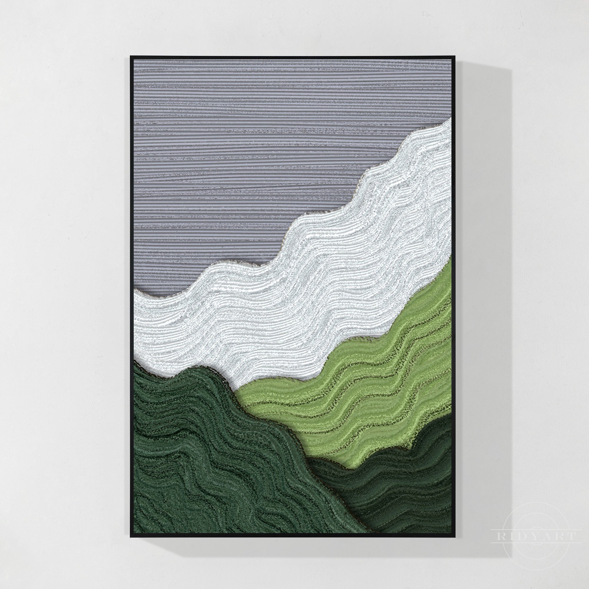 Textured Mountain Abstract Painting on Canvas Wall Art