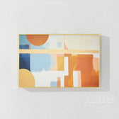 Orange Geometric Abstract Color Block Wall Art Decor