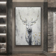 Original Hand-Painted Stag Canvas Wall Art – Elegant Nature Painting