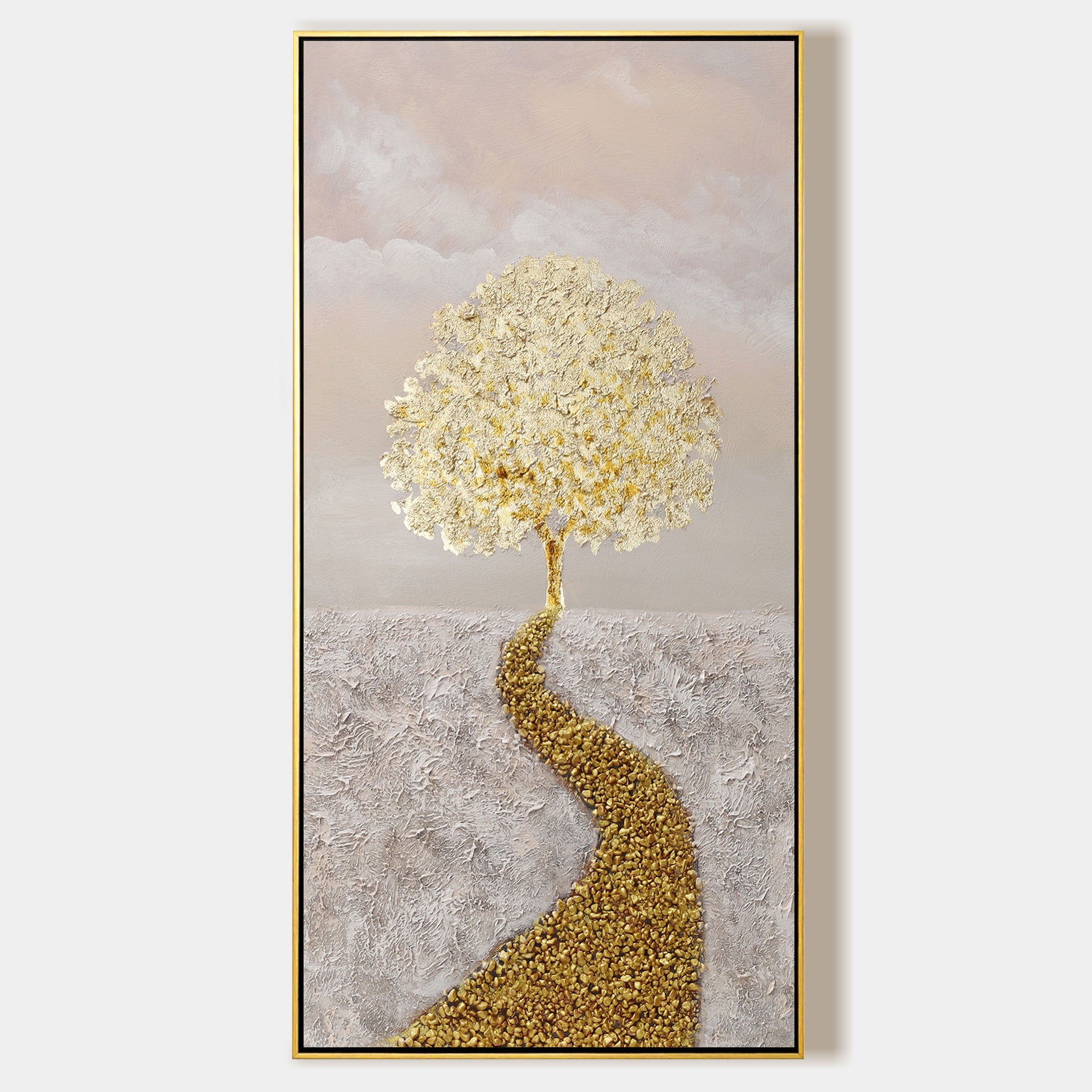 Buy Artwork Online ! Original Gold Tree Painting.