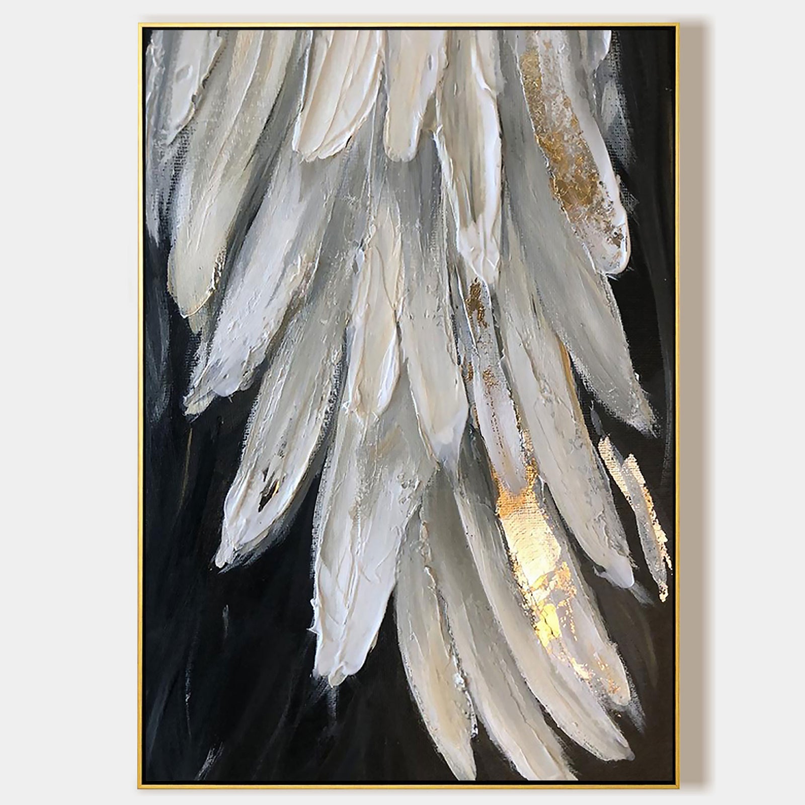 Silver Feather Oil Painting