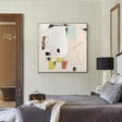 Cream Style Minimalist Abstract Canvas Wall Art Square Framed