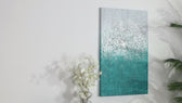Teal Glitter Canvas Paintings – Shiny Modern Wall Decor