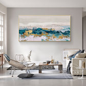 Turquoise Gold Abstract art